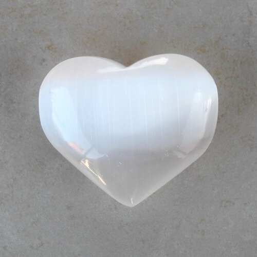 Selenit Herz, ca 70 - 75 mm - KRAFT DES STEINES, 9,90